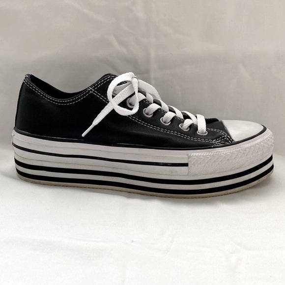 Converse | Shoes | Converse Chuck Taylor All Star Leather Platform Low ...